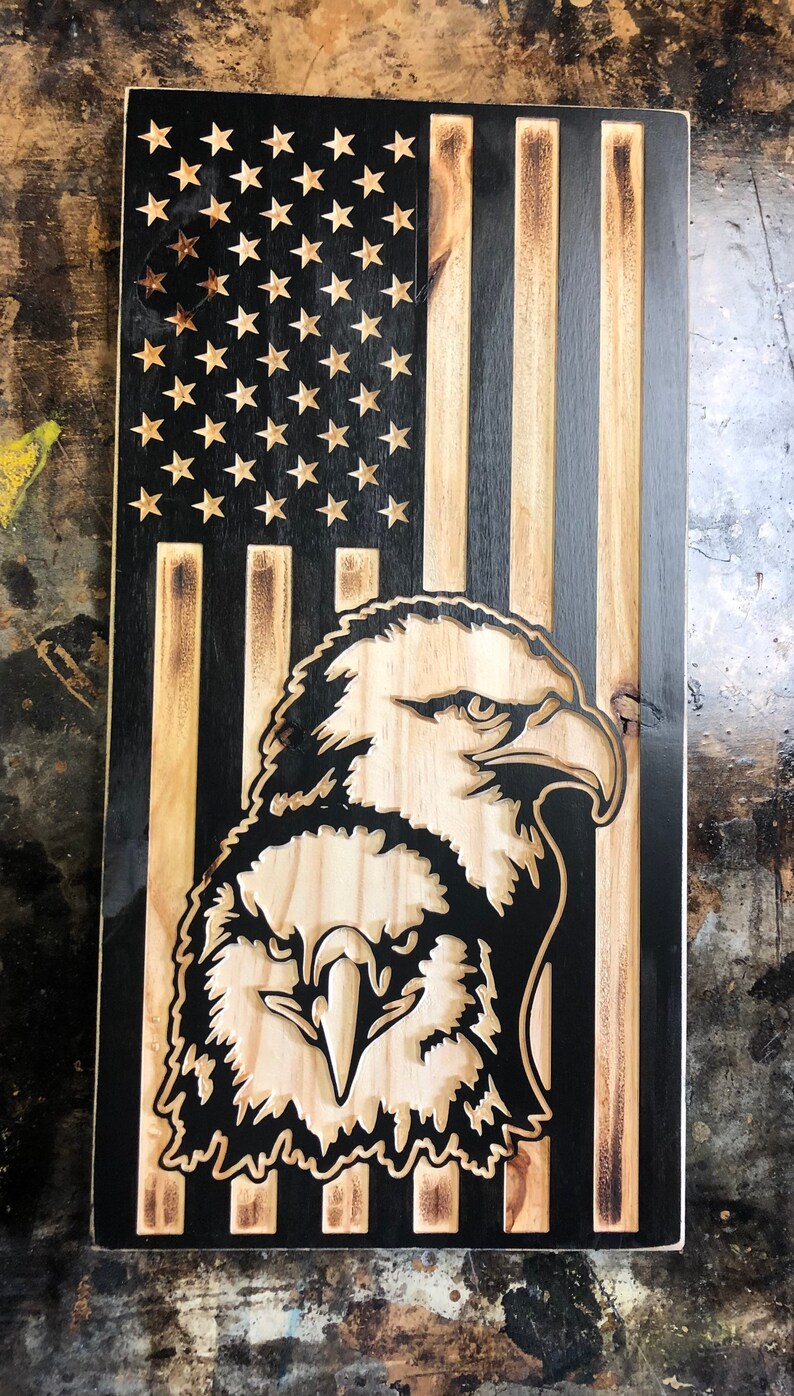 American Flag Eagle CNC American Flag | Etsy