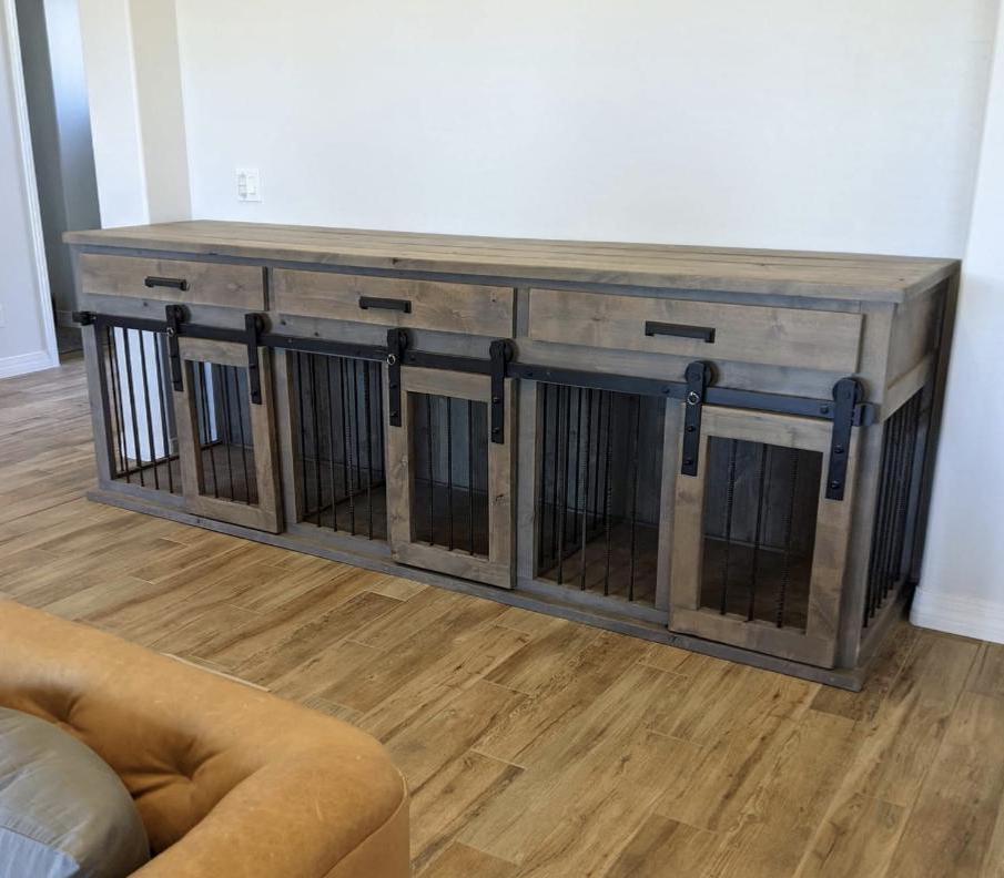Custom Triple Dog Kennel - Knotty Alder Crate - You Pick the Style Size ...