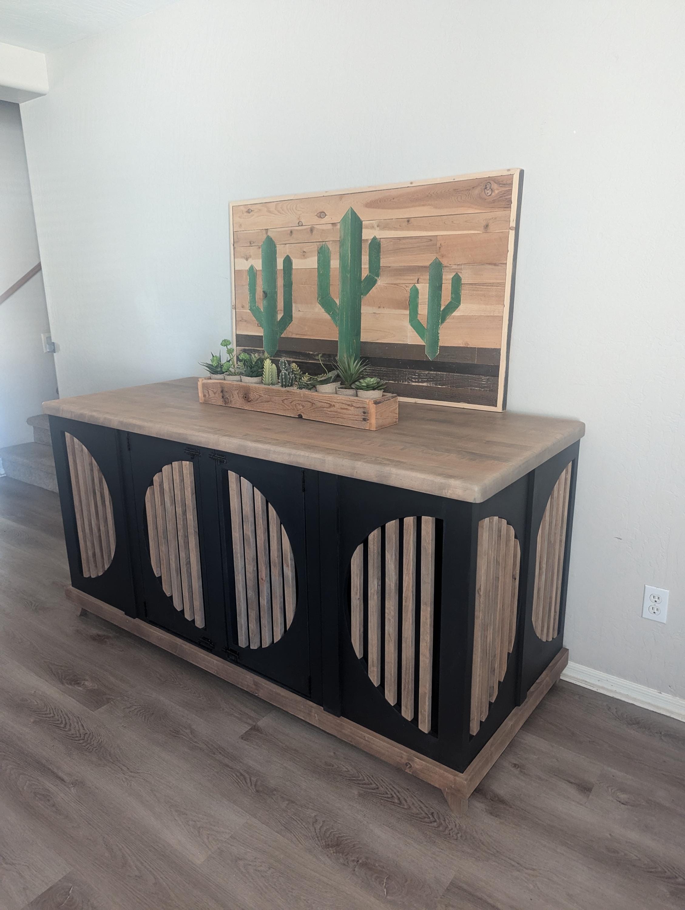 Unique Modern Double Dog Kennel - Mid Century Modern Cabinet Crate - Etsy