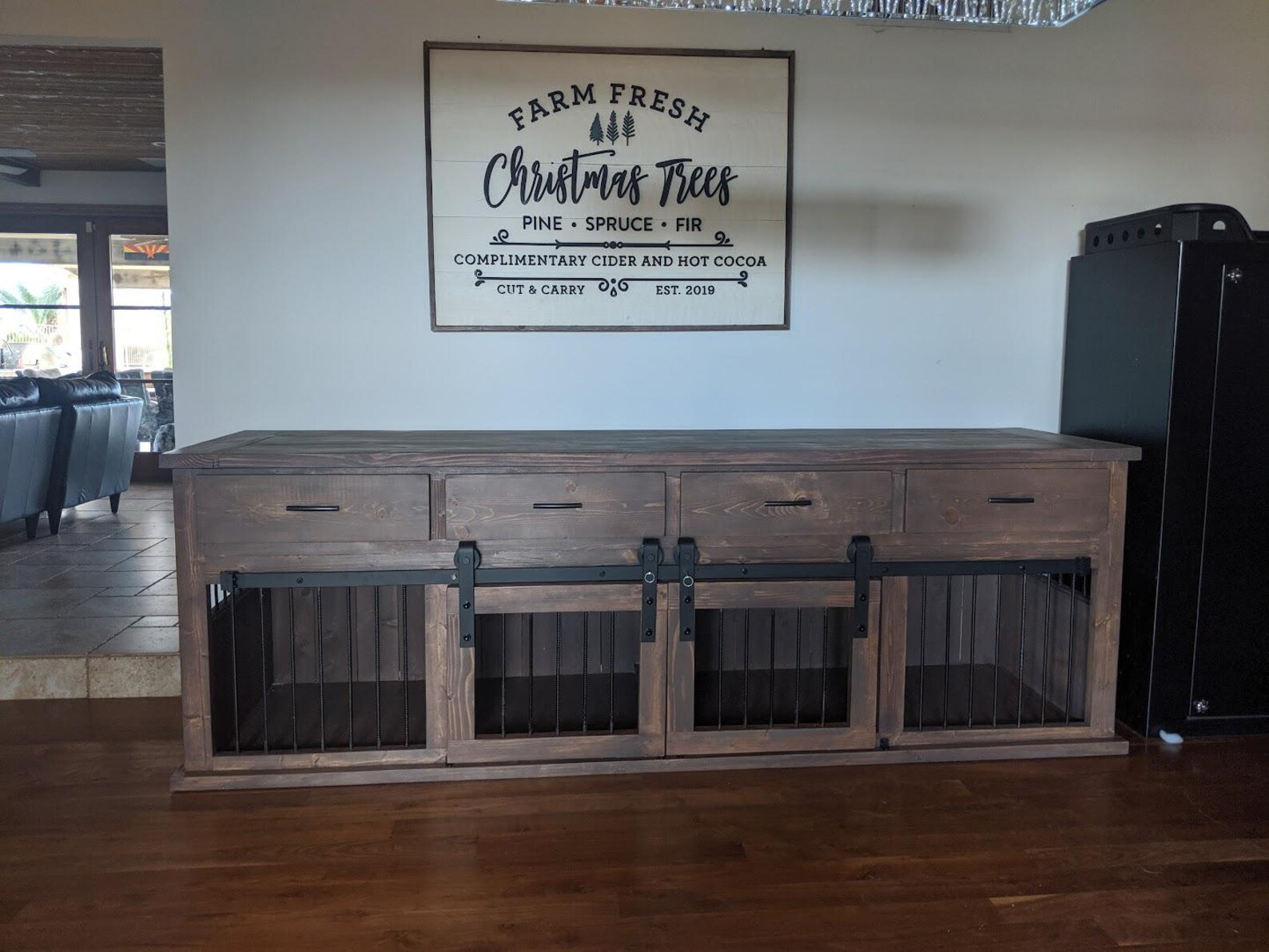 Custom Dog Kennel Crate - Rustic Country Chic Modern Mid Century Double ...