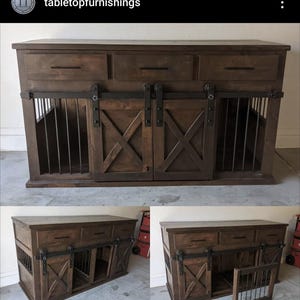 Custom Dog Kennel Crate - Rustic Country Chic Modern Mid Century Double ...