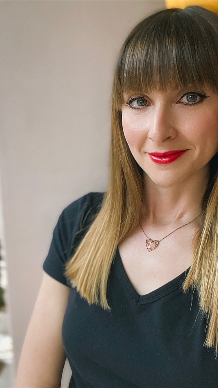 Geo-heart 18ct Rose Gold Plated Sterling Silver / Geometric Heart ...