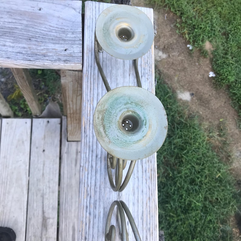 Pair Vintage Candle Holders Metal Stair Step - Etsy