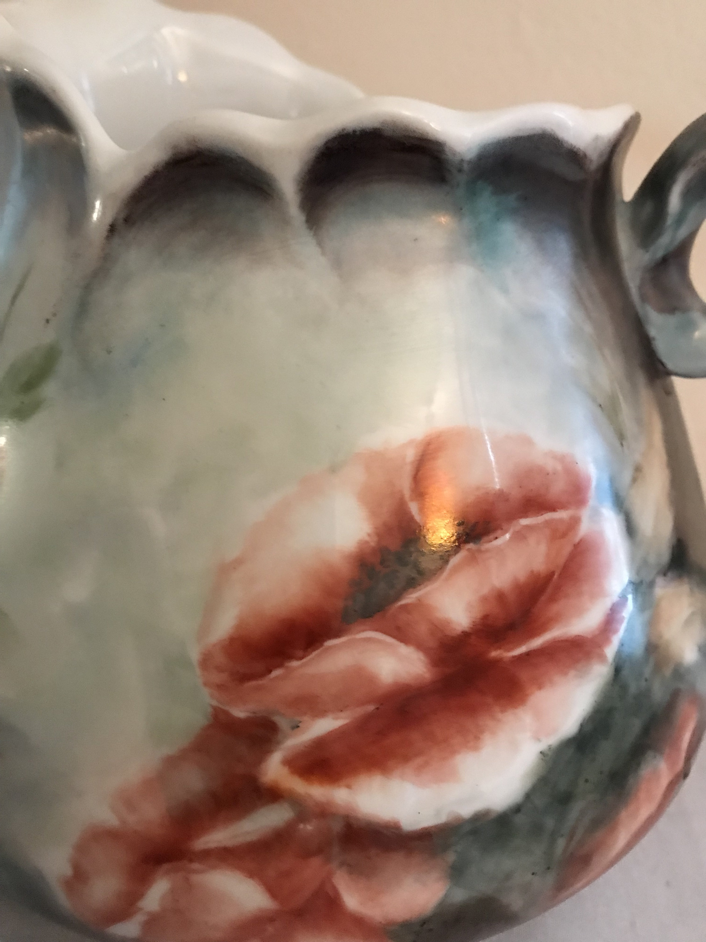 Pitcher Ceramic Vintage Roses Pitcher or Vase Red Flowers and | Etsy