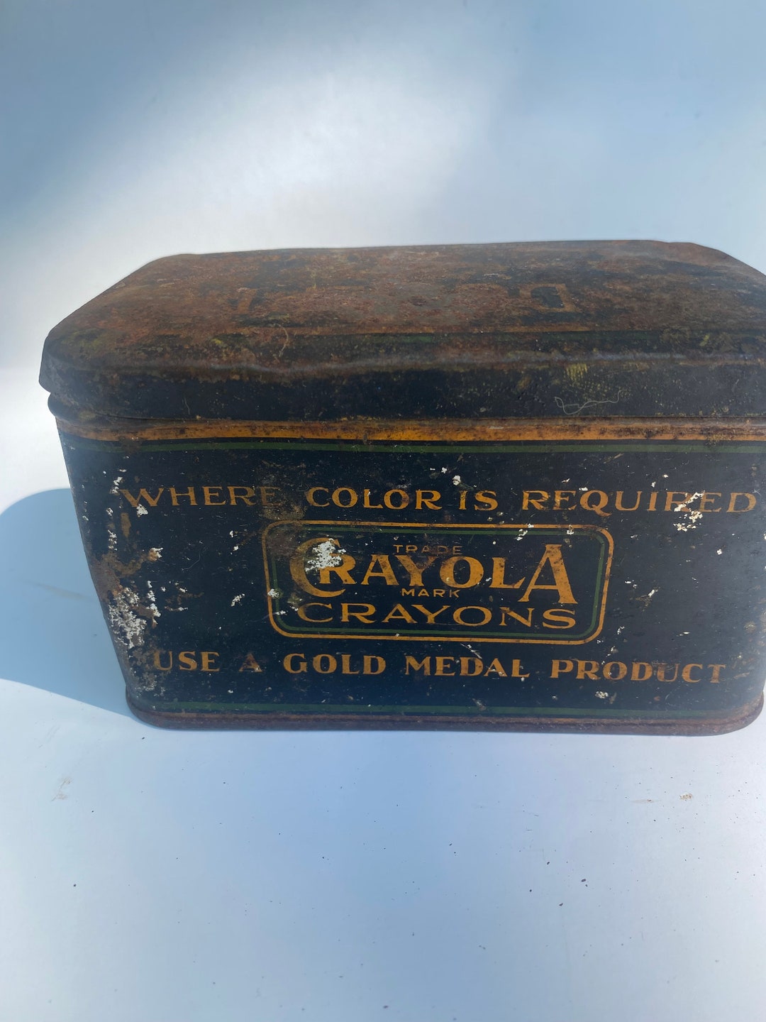 Vintage Tin Crayola Crayon Box With Lid - Etsy