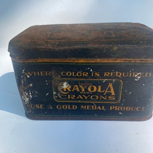 Vintage Tin Crayola Crayon Box With Lid - Etsy