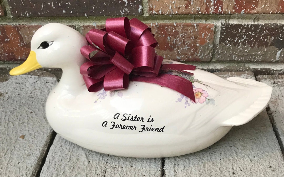 Vintage Sisters Forever Duck Gift for Sister Atlantic Mold Company Duck ...