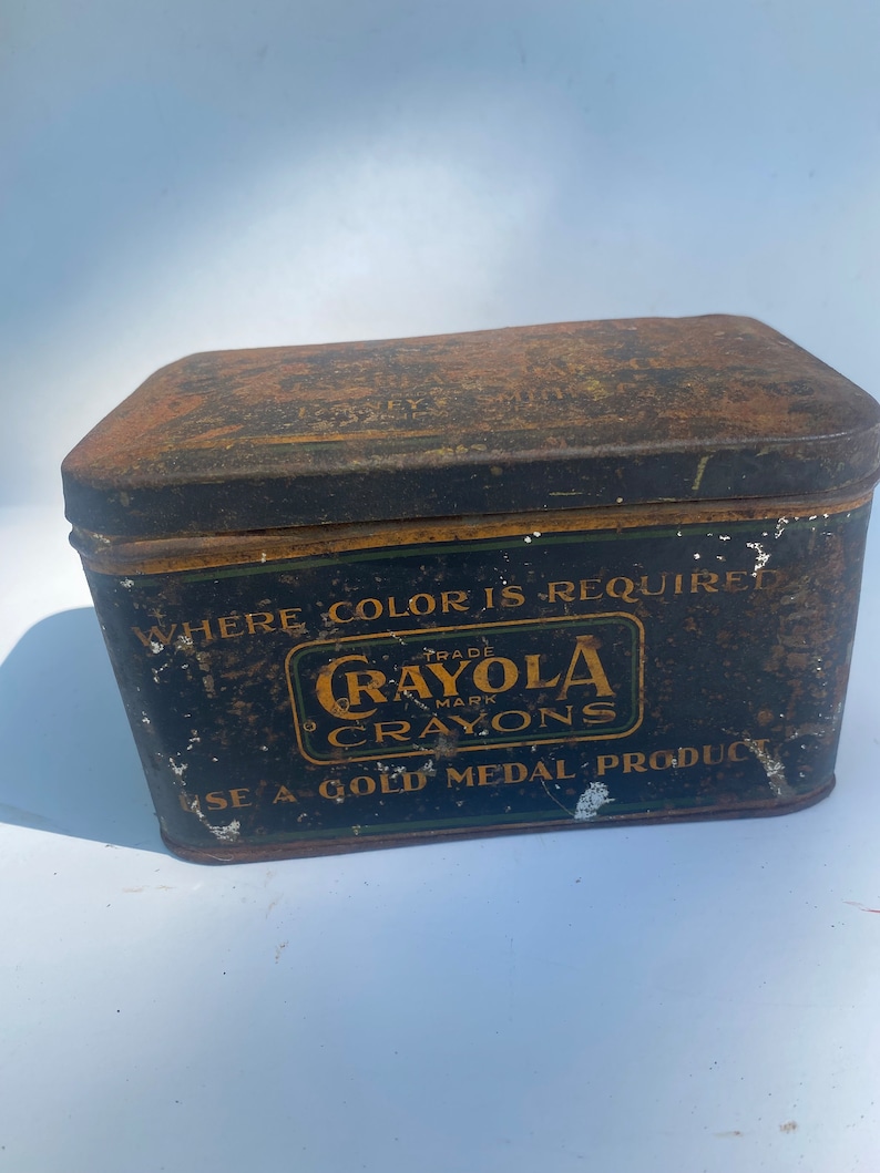 Vintage Tin Crayola Crayon Box With Lid - Etsy