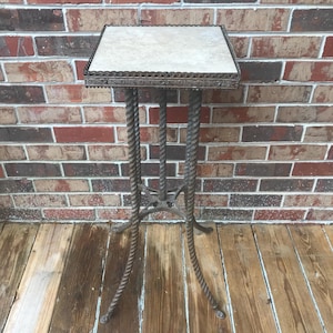 Wrought Iron Plant Stand Antique Primitive Eagle Claw Feet and Twisted ...