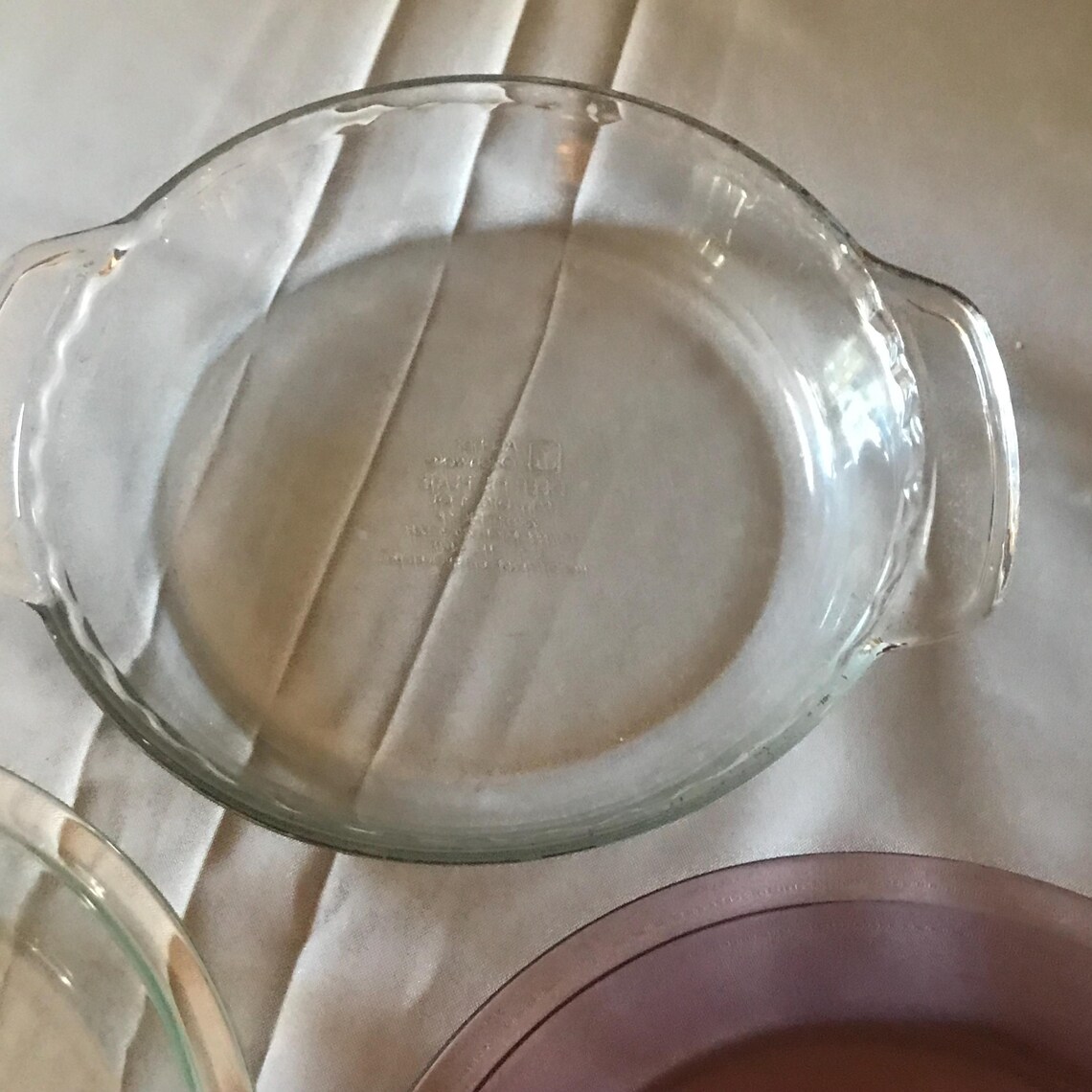 Pie Baking Plate Dish Lot of 3 Vintage Pyrex and Anchor Deep Dish ...