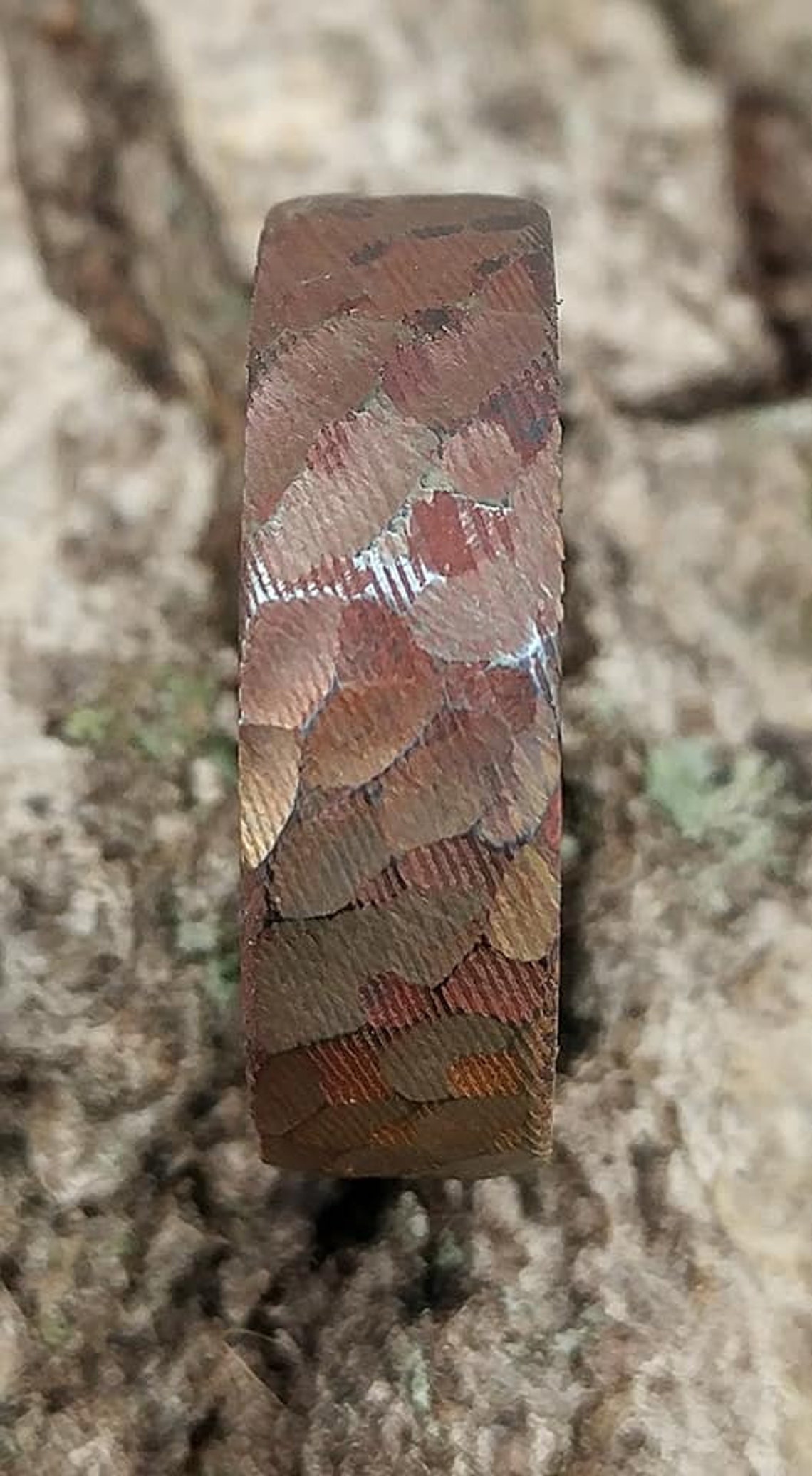 Stainless Damascus Dense Twist Flame Anodized Dragon Scales Finish High ...