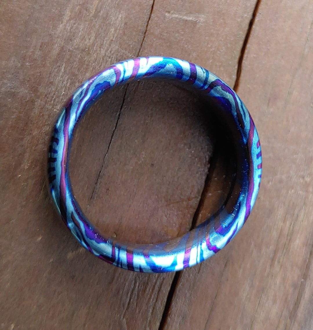 Mosaic Pattern Pure Titanium Damascus Ring|viking Ring|hypoallergenic ...