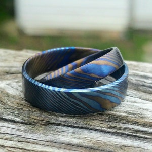 Timascus Wedding Ring Set His and Hers|fire Finish|viking Ring Set ...