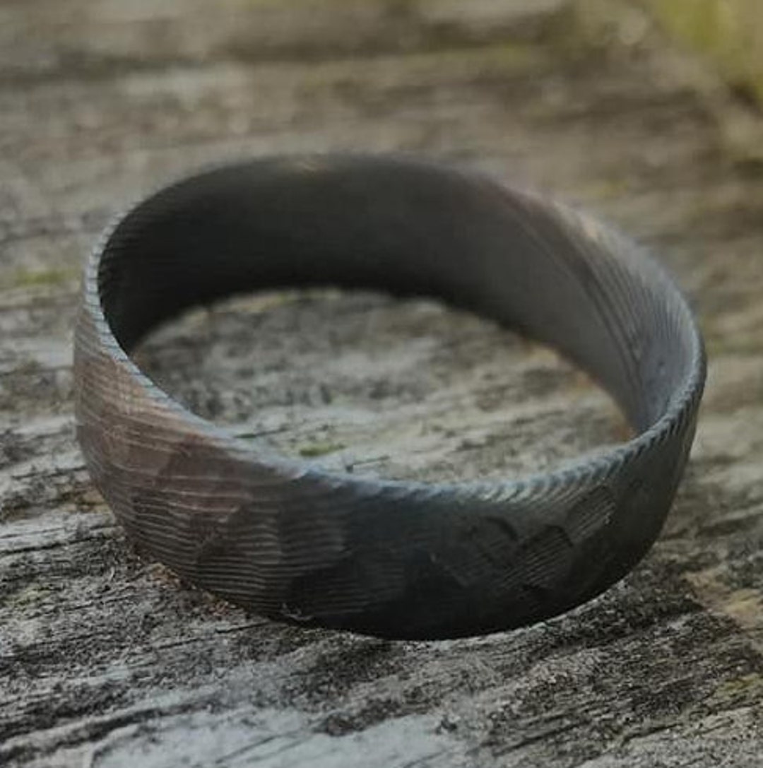 Stainless Damascus Dense Twist Black-flame Anodized Dragon Scales ...
