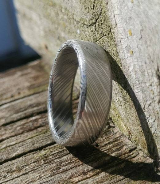 Stainless Damascus Steel Ring Hypoallergenic Highest Quality Austenitic ...