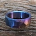 Pure Titanium Ring Faceted Finish "obsidian" Style Titanium Flame ...