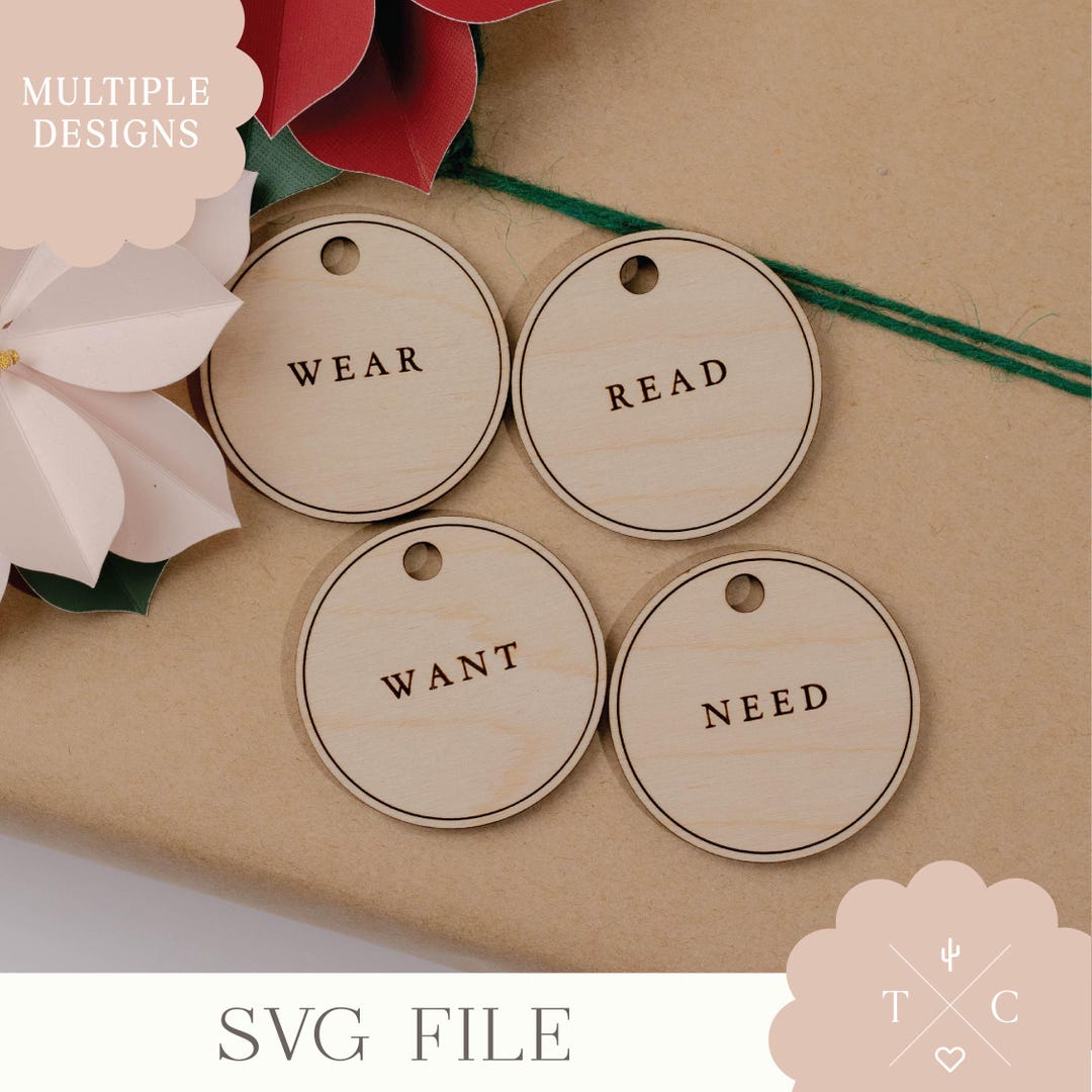 Digital File | Need Read Want Wear Gift Tags | Set of 3 | Gift Label ...
