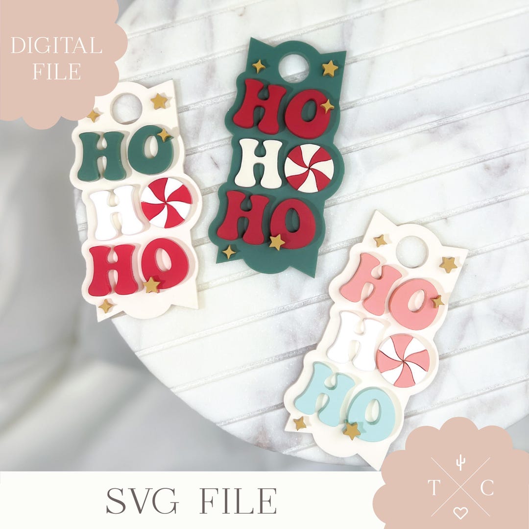 Digital File | Ho Ho Ho Peppermint Stanley Topper SVG File | Christmas ...