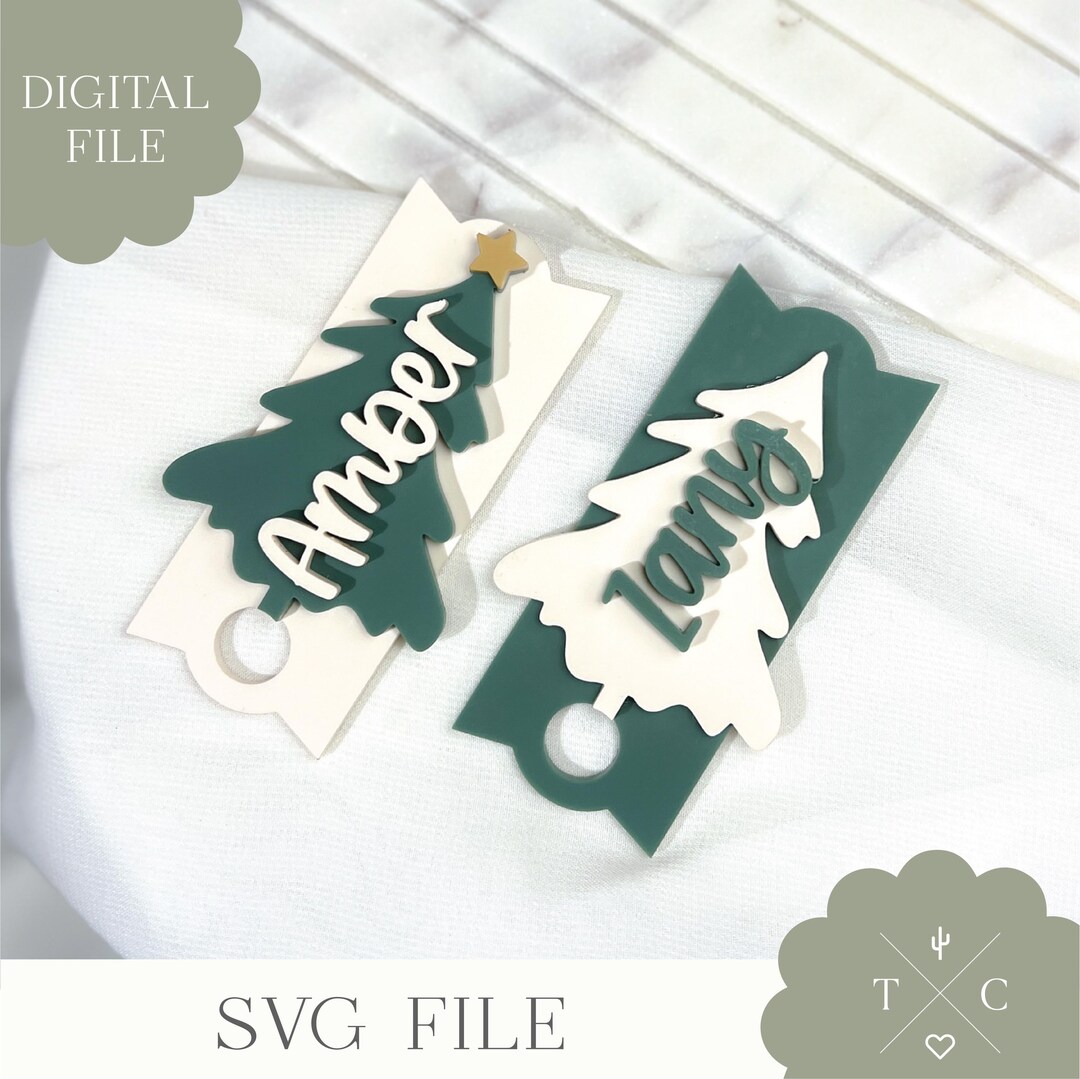 Digital File | Christmas Tree Stanley Topper SVG File | Christmas ...