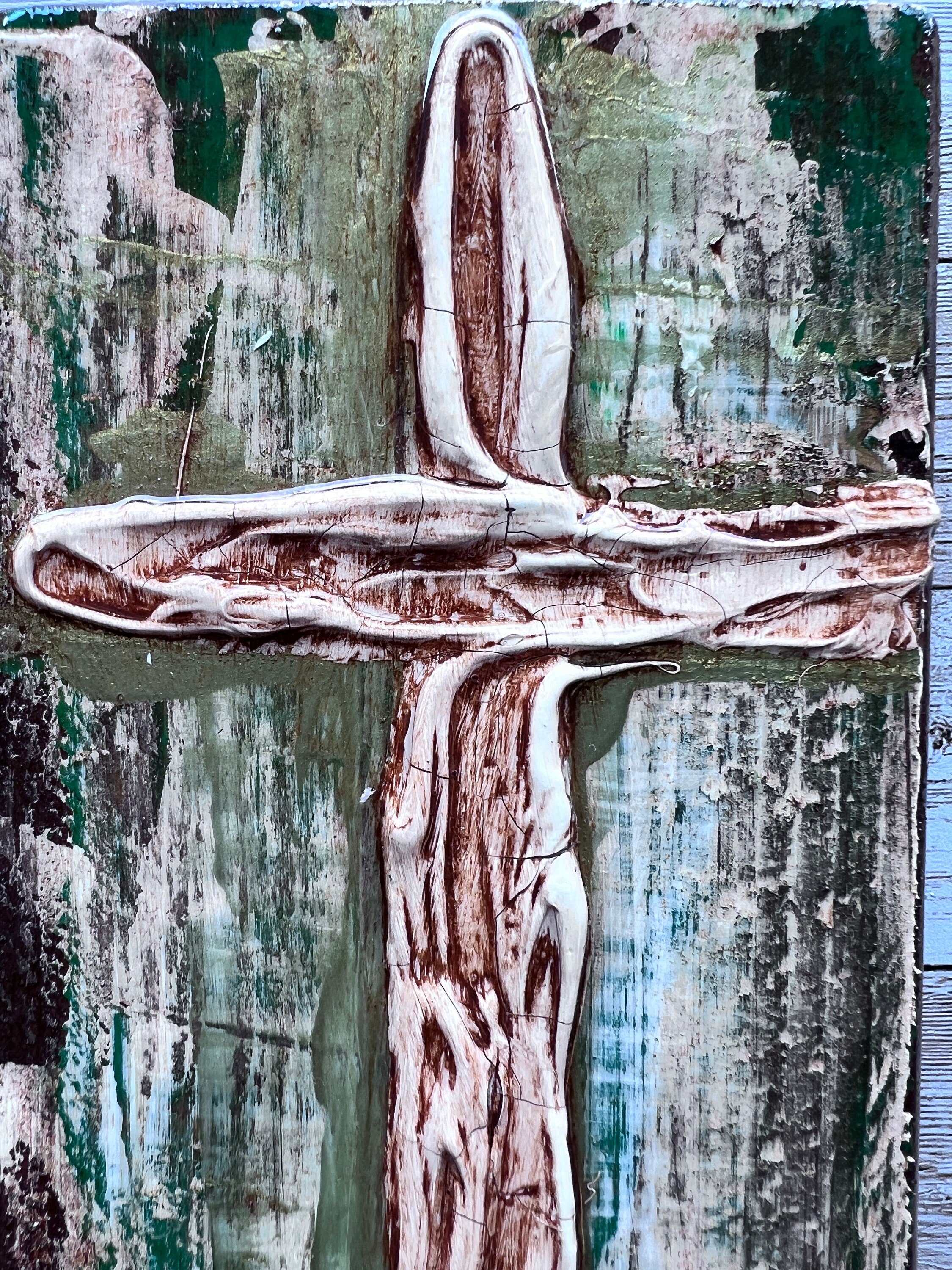 Hand Painted Cross, Christian Art, Religious Cross, Cross Shelf Sitter ...