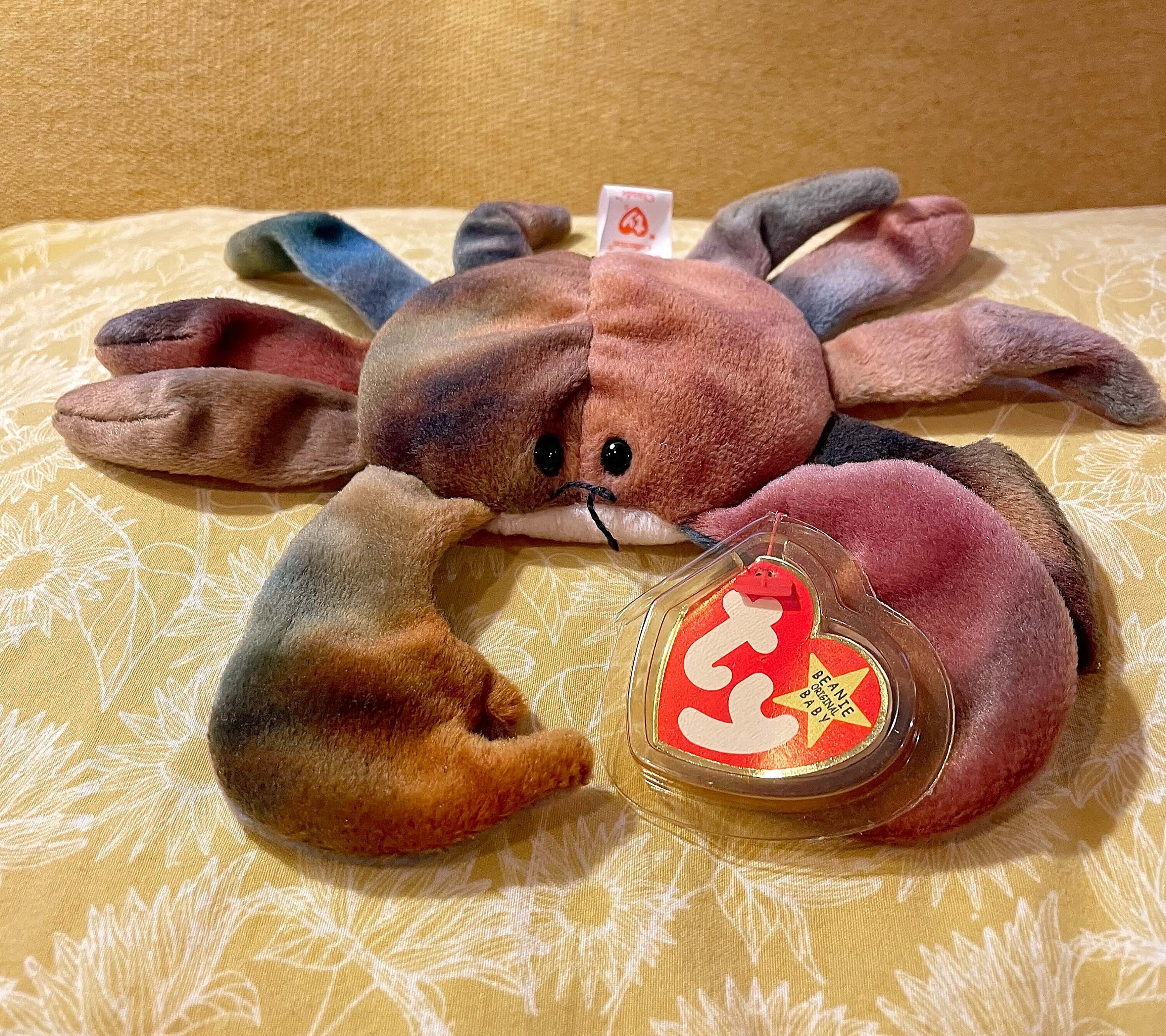1996 RETIRED Original Claude the Crab TY Beanie Baby Near Mint PVC ...