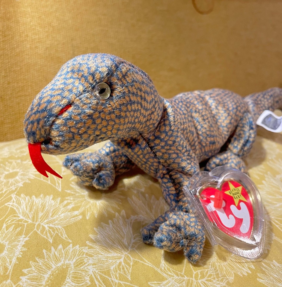 1999 RETIRED Original Scaly the Lizard TY Beanie Baby Near Mint PVC ...