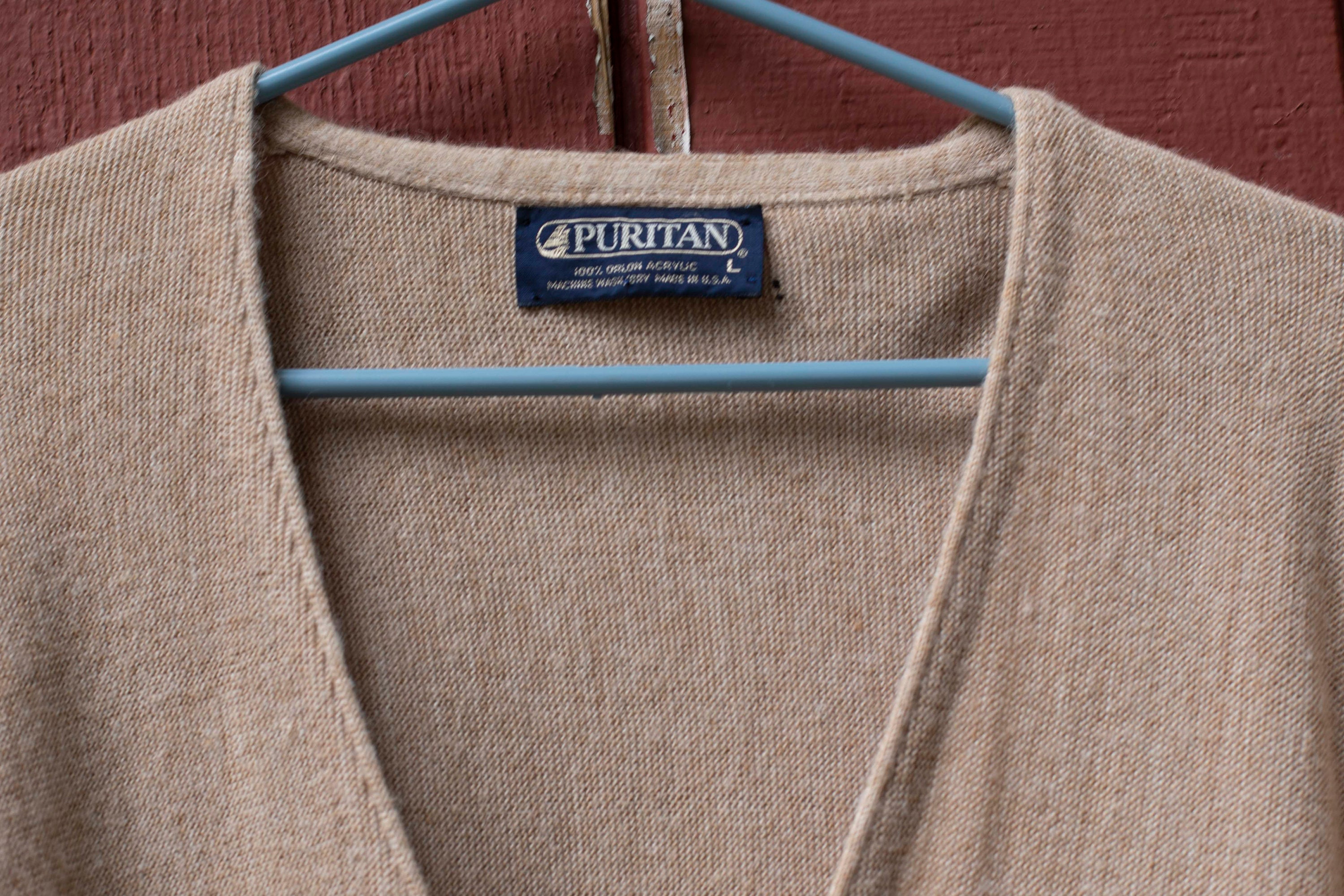 1970s Vintage, Puritan, Beige, Virgin Orlon, Button up Cardigan ...