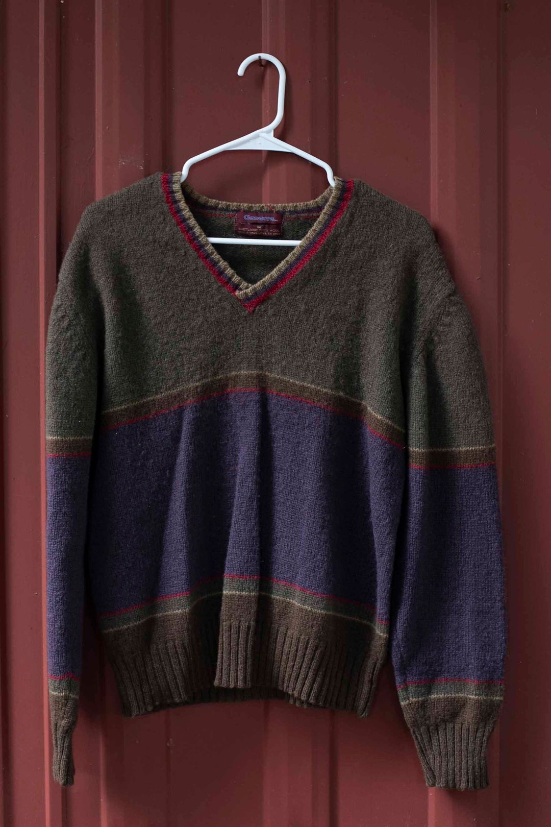 Vintage 1980's, Generra, Shetland Wool, V-neck, Sweater, New Wave ...