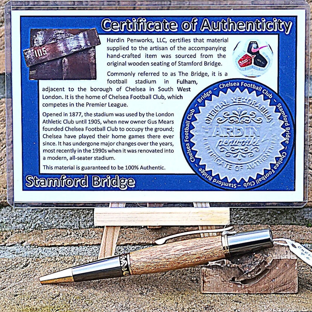 Chelsea Football Club Ballpoint Pen Made From the Original Wooden ...