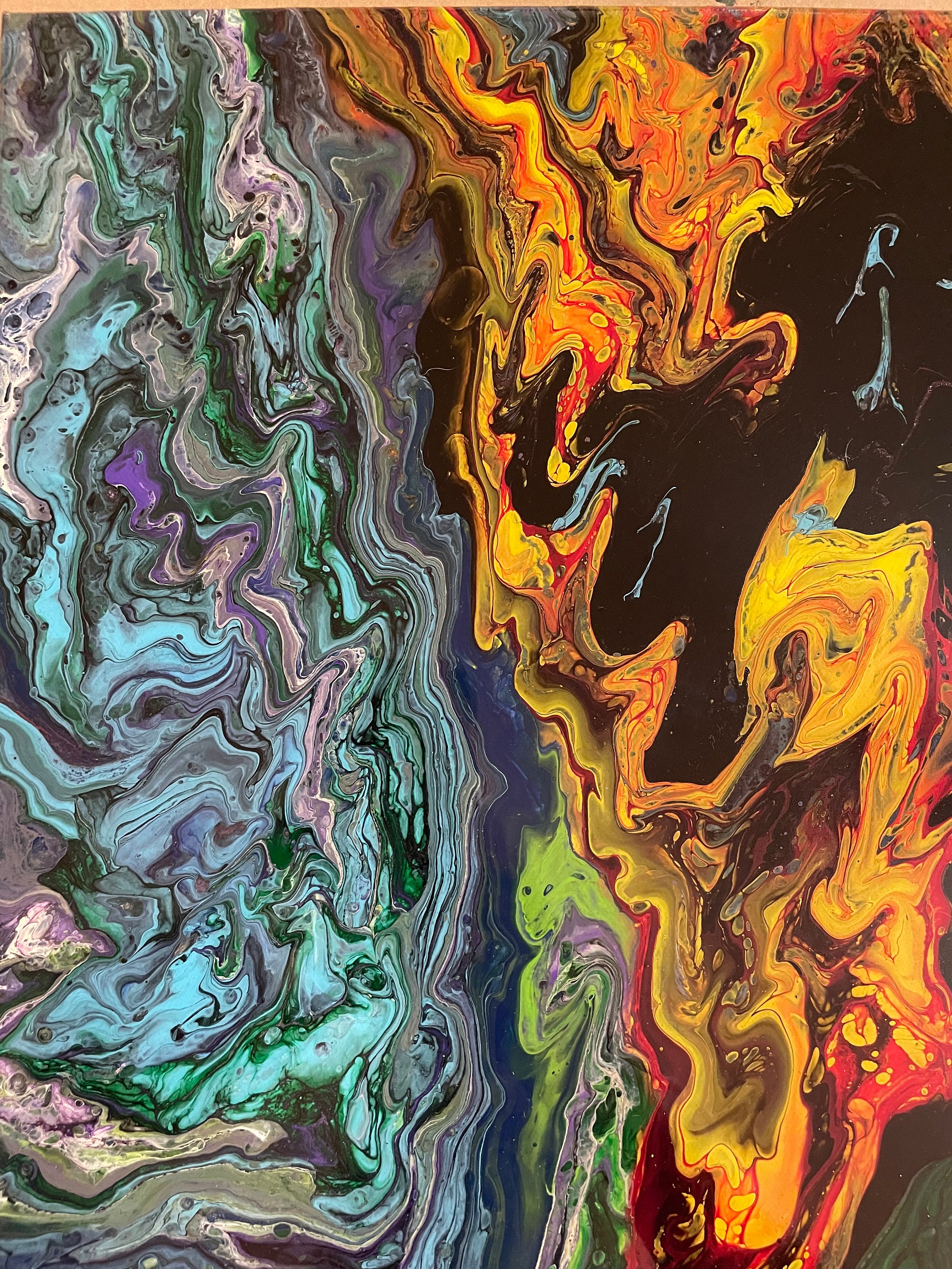 Acrylic Pour the Devil I Know - Etsy