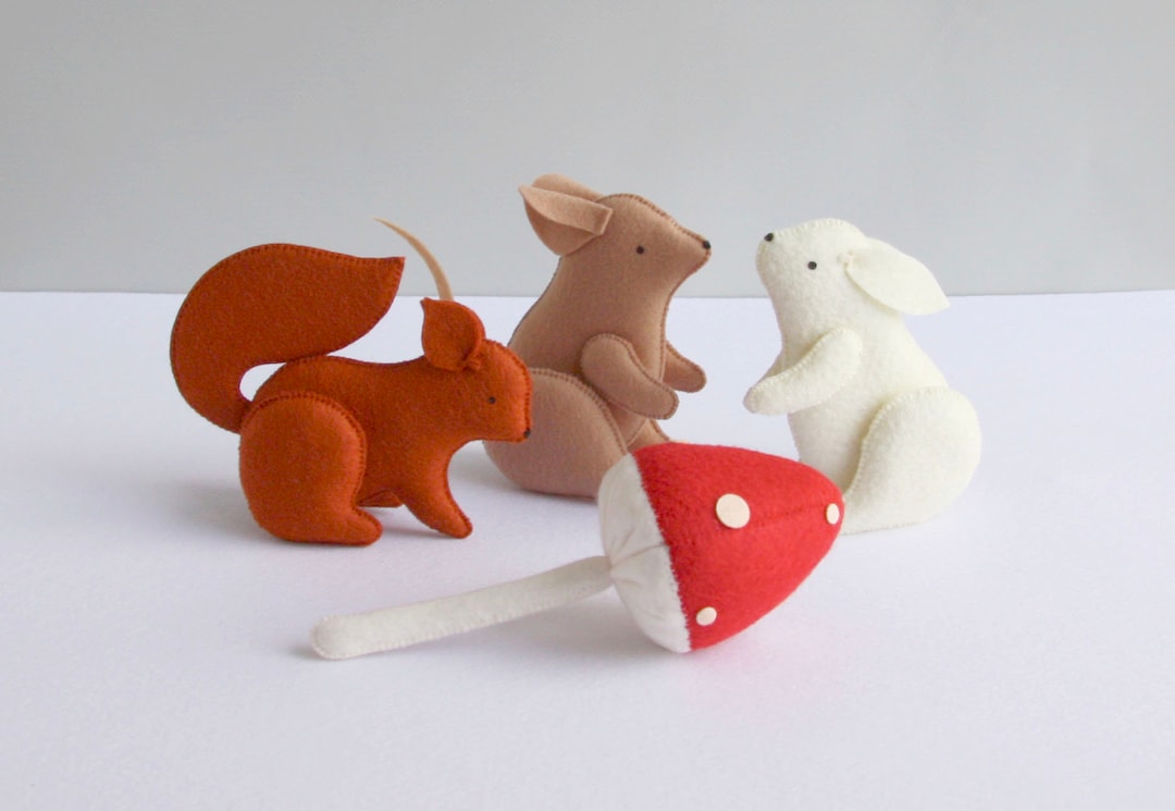 Felt Woodland Animals Christmas Ornaments Baby Shower Gift New Mom Gift ...