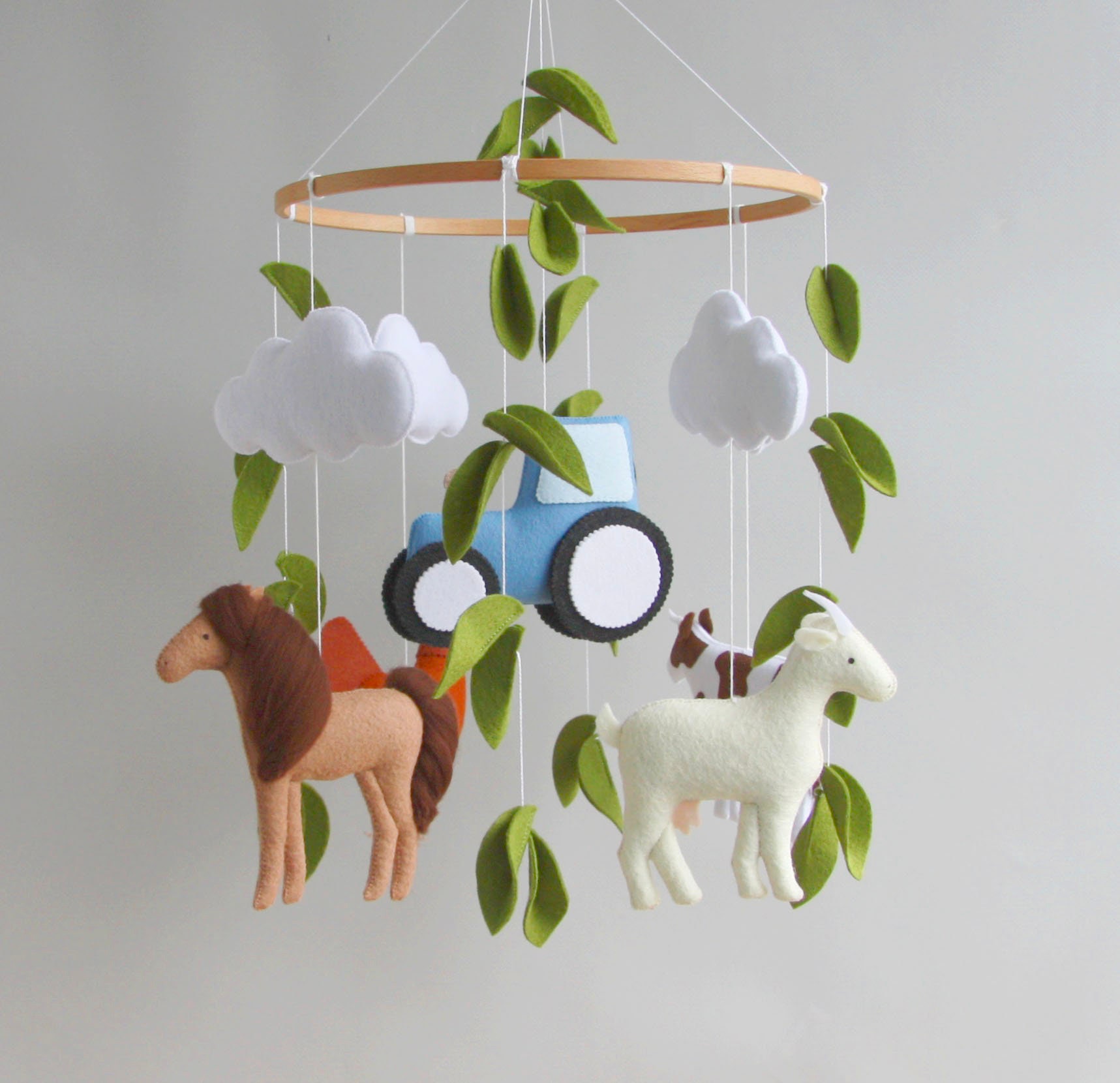 Felt Farm Animal Baby Mobile: Tractor Nursery Decor - Etsy