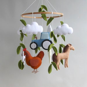 Farm Animal Crib Mobile With Tractor Horse Cow Goat Chicken Country ...