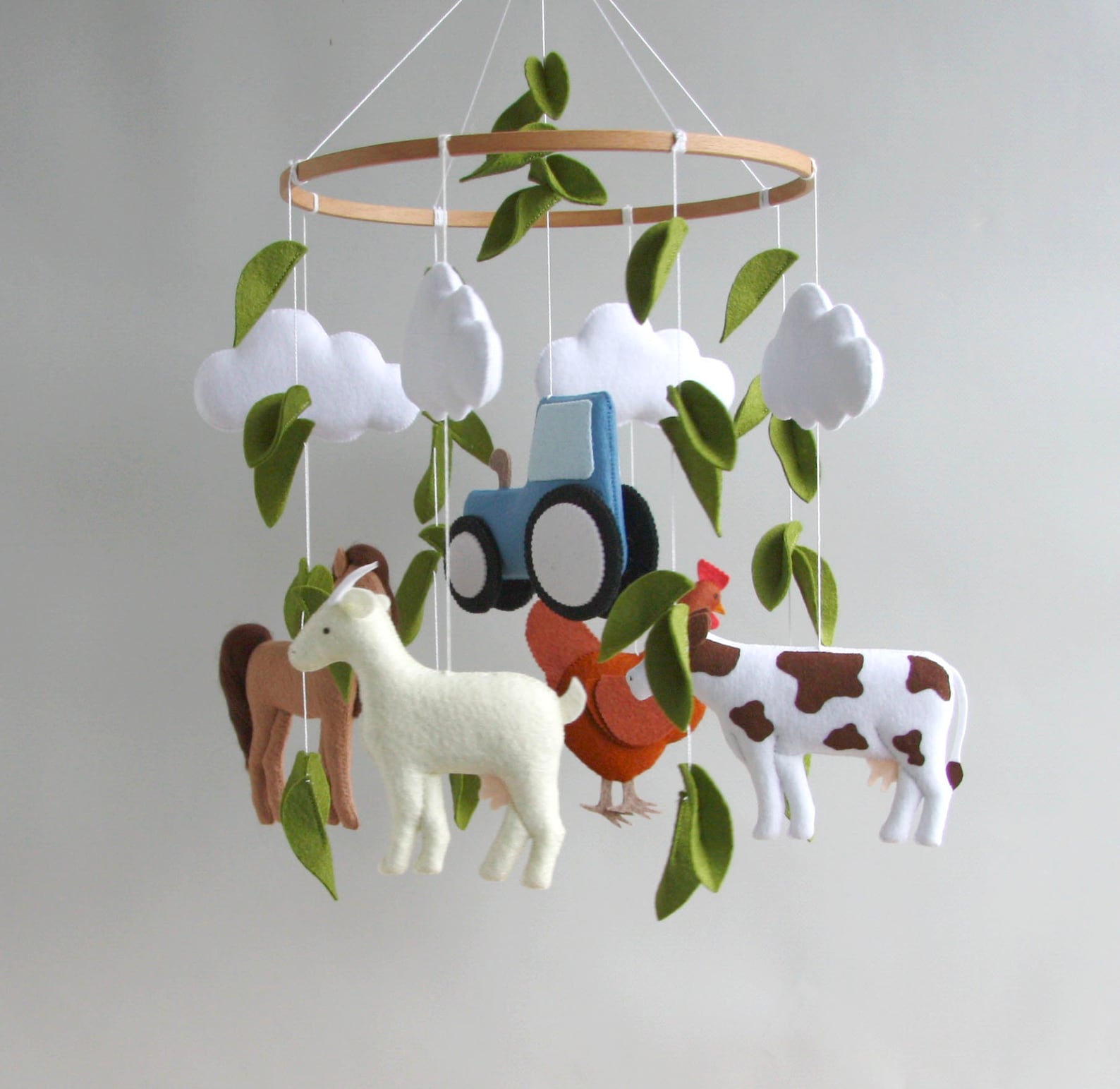 Felt Farm Animal Baby Mobile: Tractor Nursery Decor - Etsy