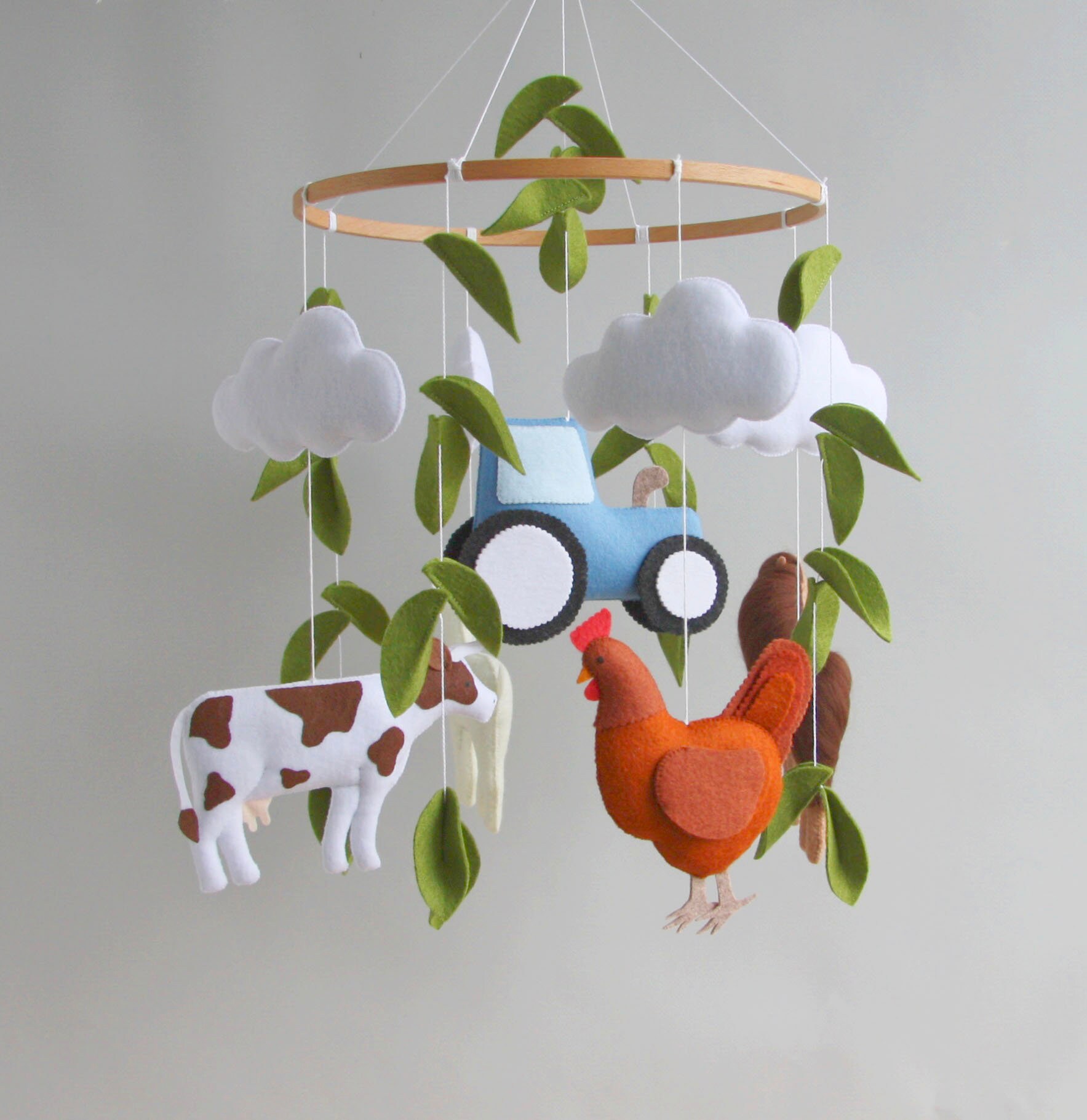 Felt Farm Animal Baby Mobile: Tractor Nursery Decor - Etsy