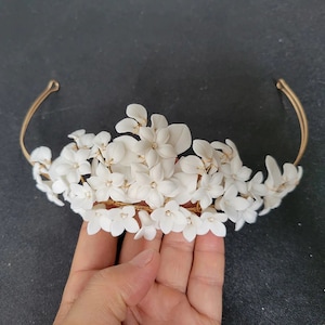 AROMA Gorgeous Floral Tiara With Porcelain Flowers Silver - Etsy