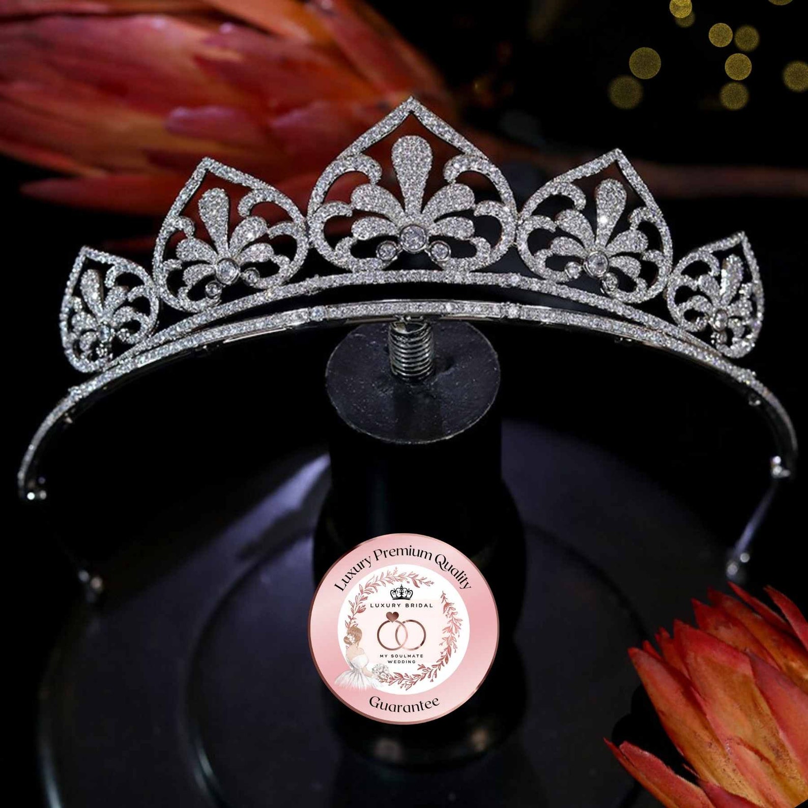 CINDY Stunning Art Deco Princess Crown Wedding Tiara - Etsy