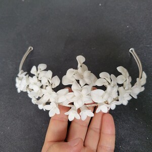 AROMA Gorgeous Floral Tiara With Porcelain Flowers Silver - Etsy