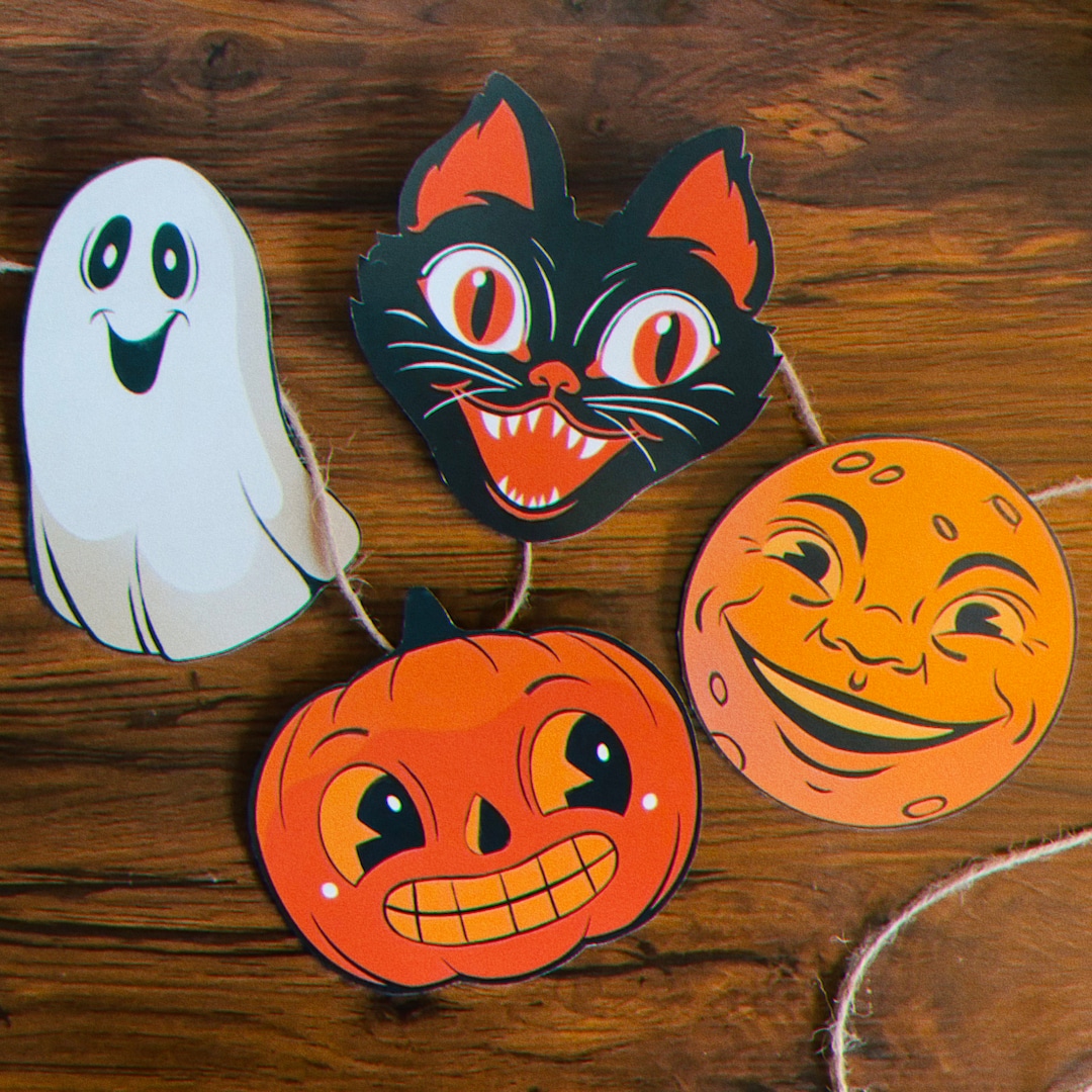 Retro Halloween Garland Printable - Etsy