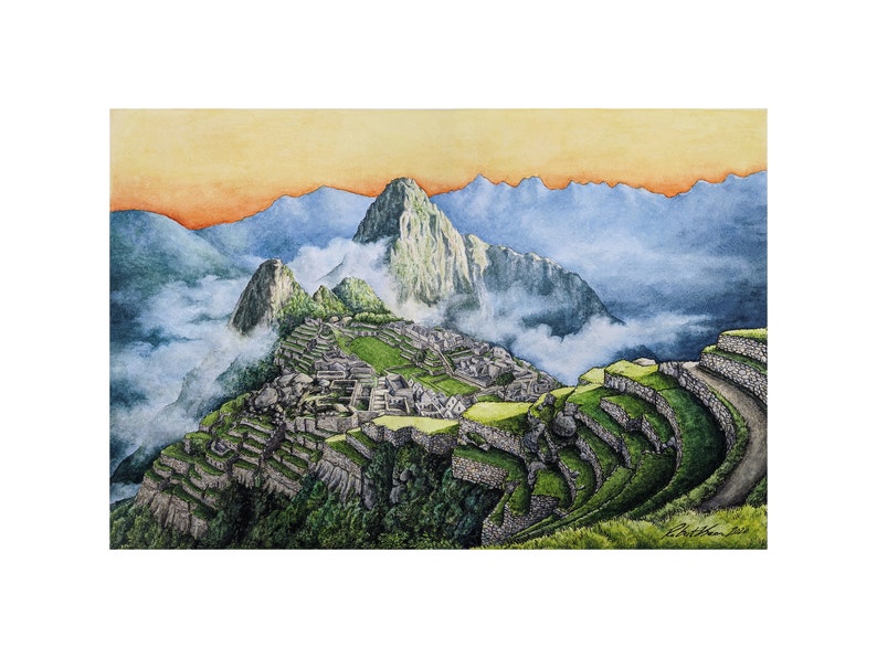Machu Picchu - Watercolor Archival Print - Etsy