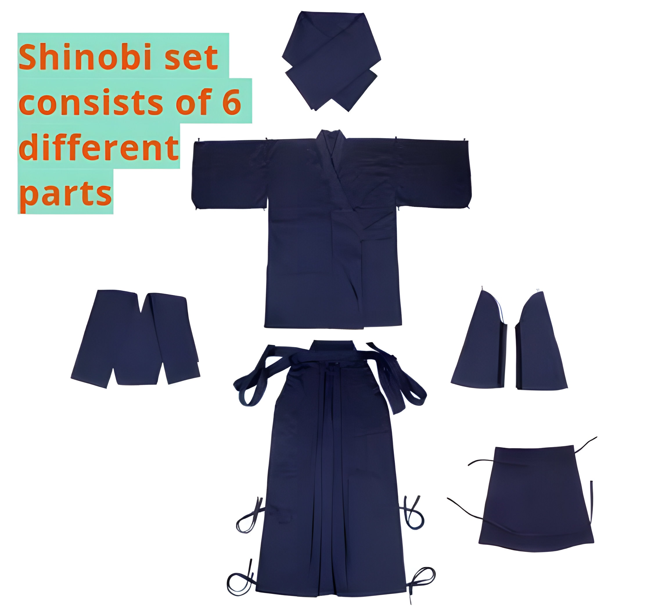 Ninja Dress Shinobi Shozoku - Authentic Japanese Ninja Suit Outfit ...