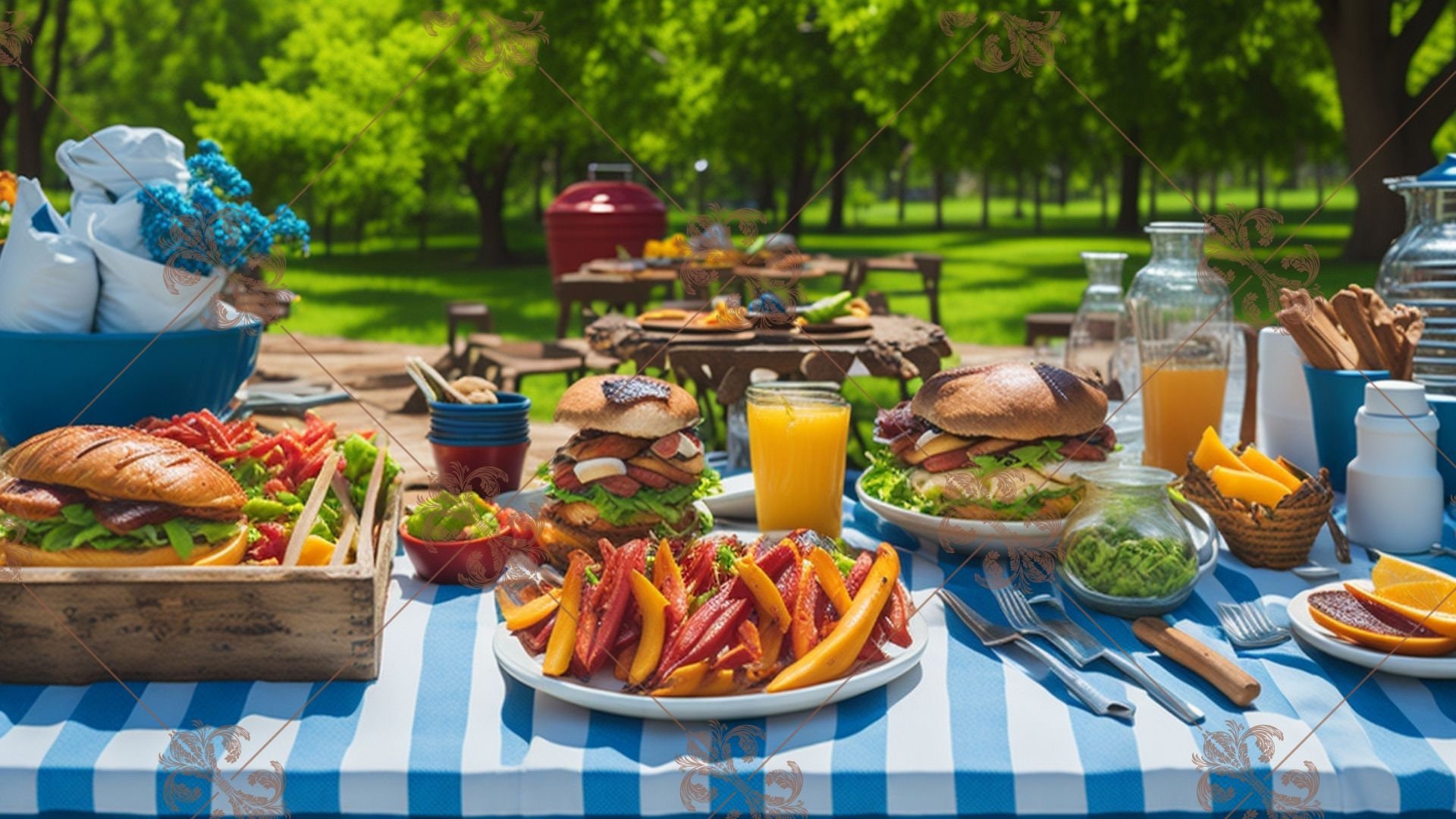 Summer BBQ Zoom Background Food Background, Vtuber Background, Funny ...