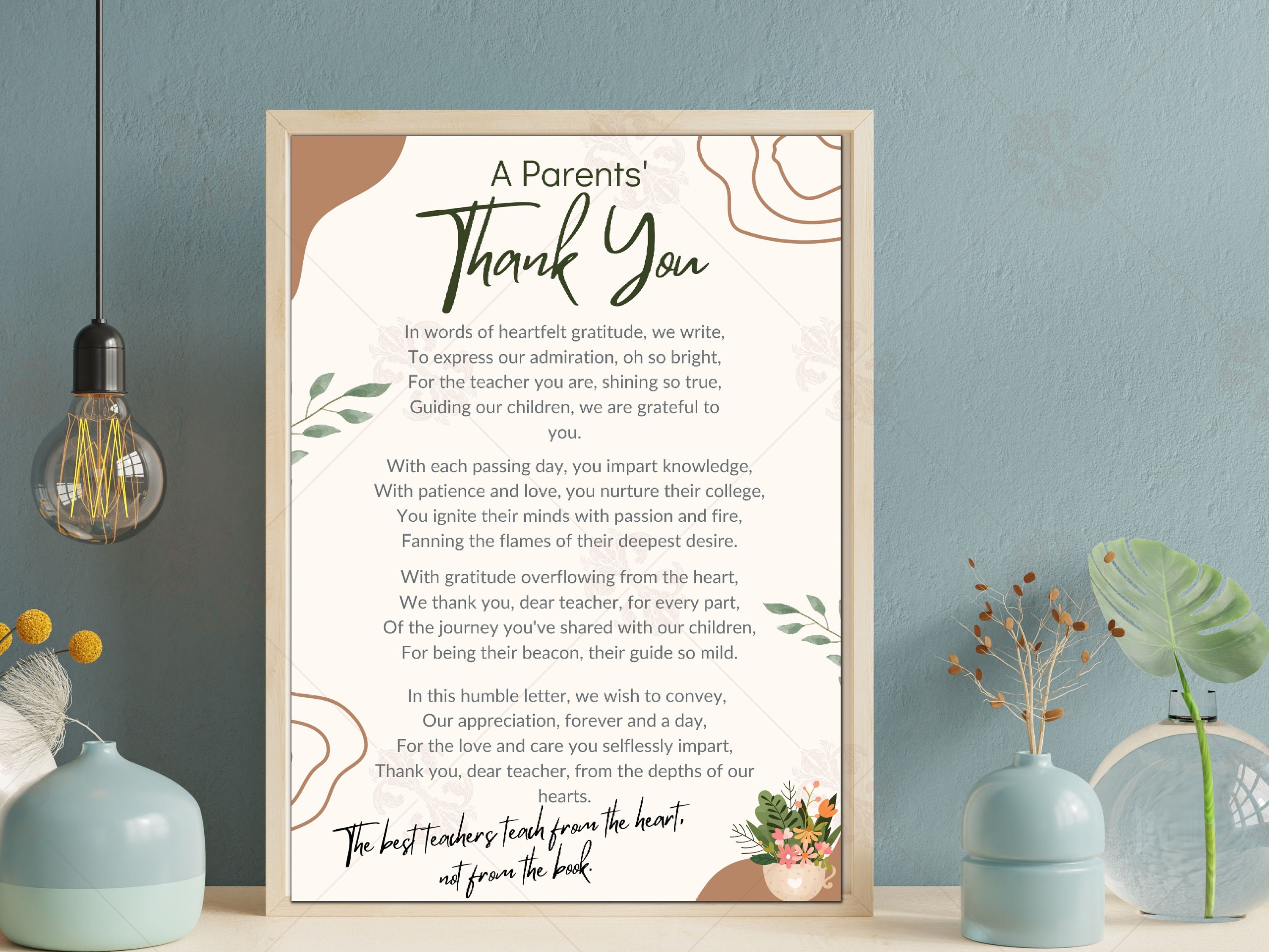 Teacher Appreciation Poem Message From Parents, Teacher Appreciation ...