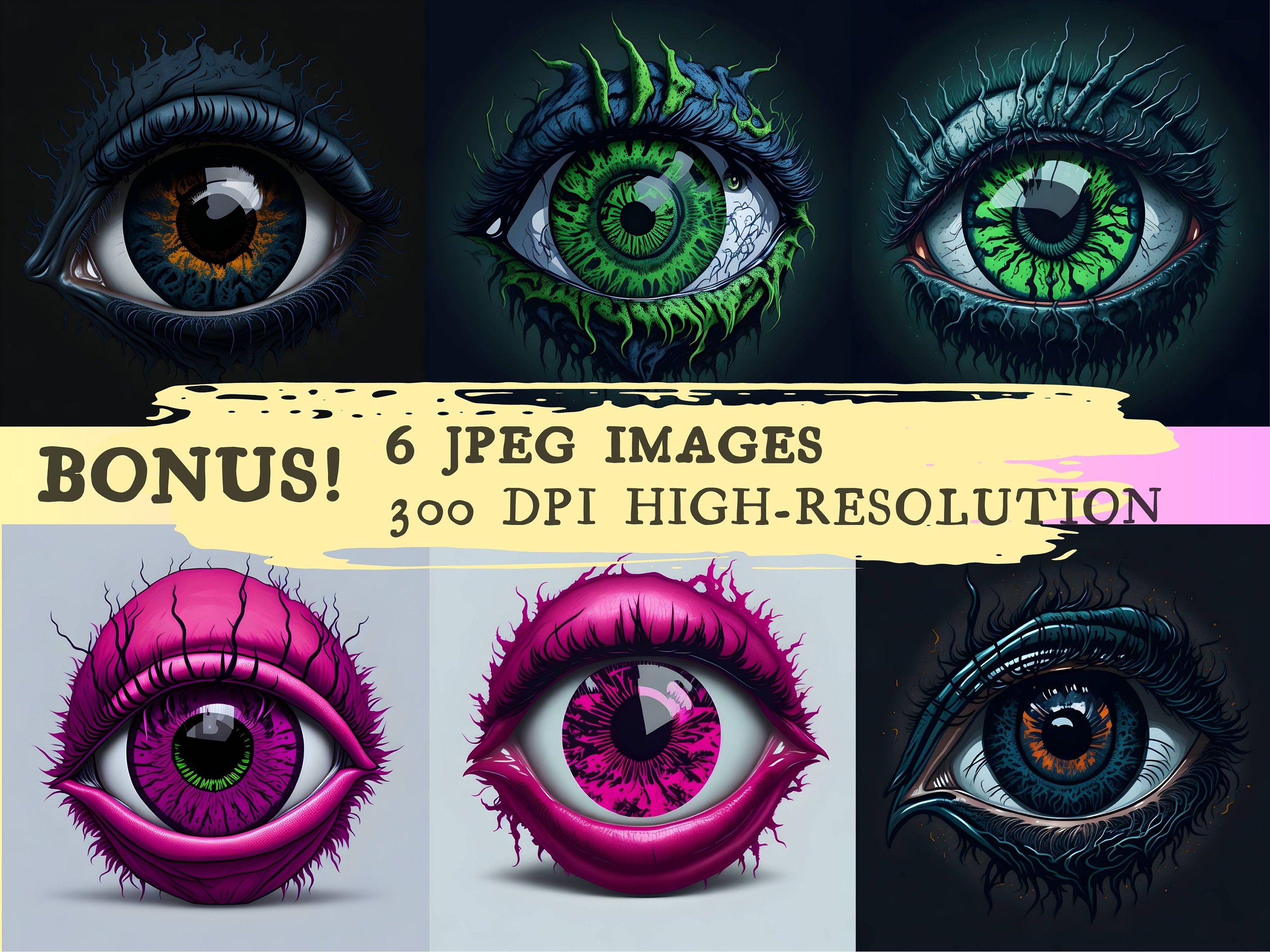 Creepy Eye PNG Transparent Background, Pink Green Black Creepy Eye Png ...
