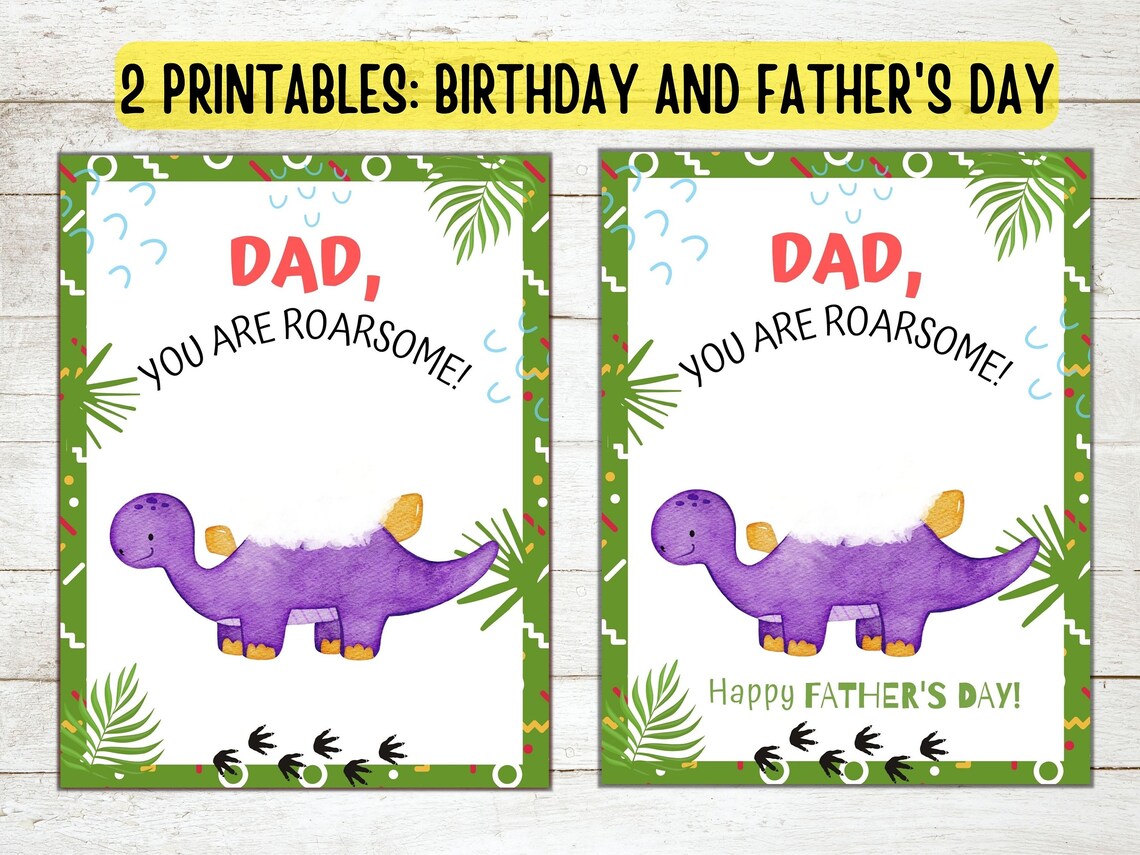 Dinosaur Handprint Father's Day Card You Are Roarsome Birthday and ...