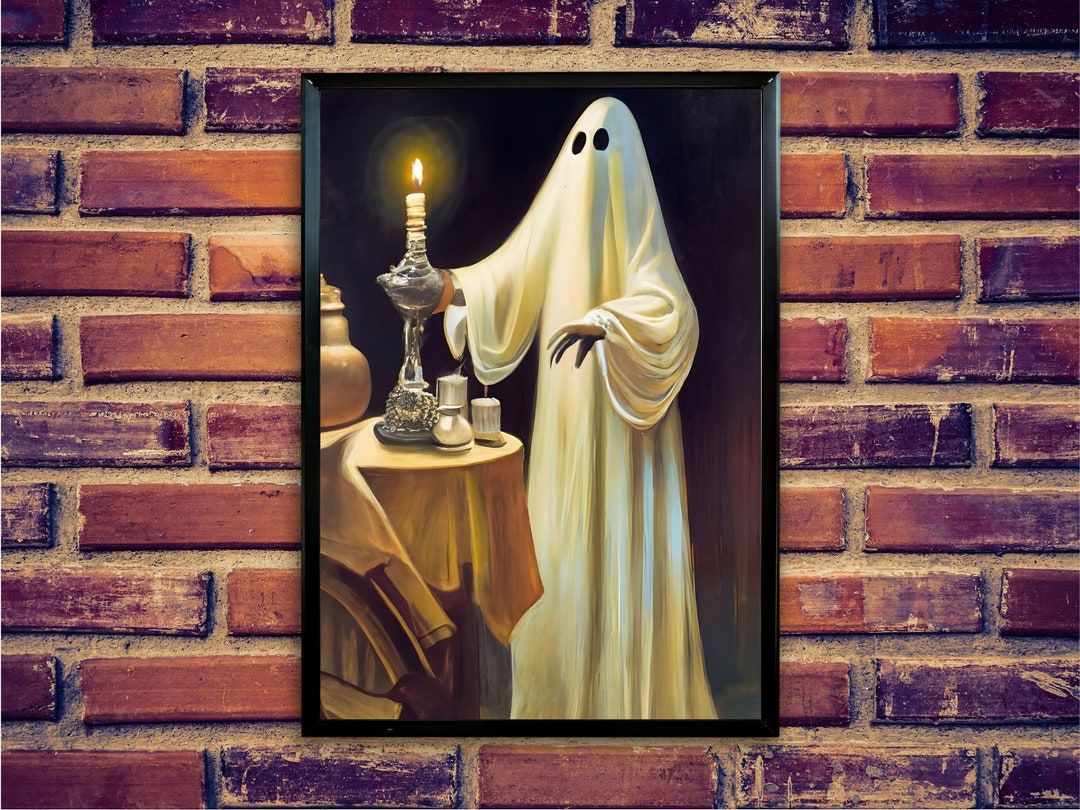 Halloween Wall Decor Creepy Sheet Ghost Print Vintage - Etsy