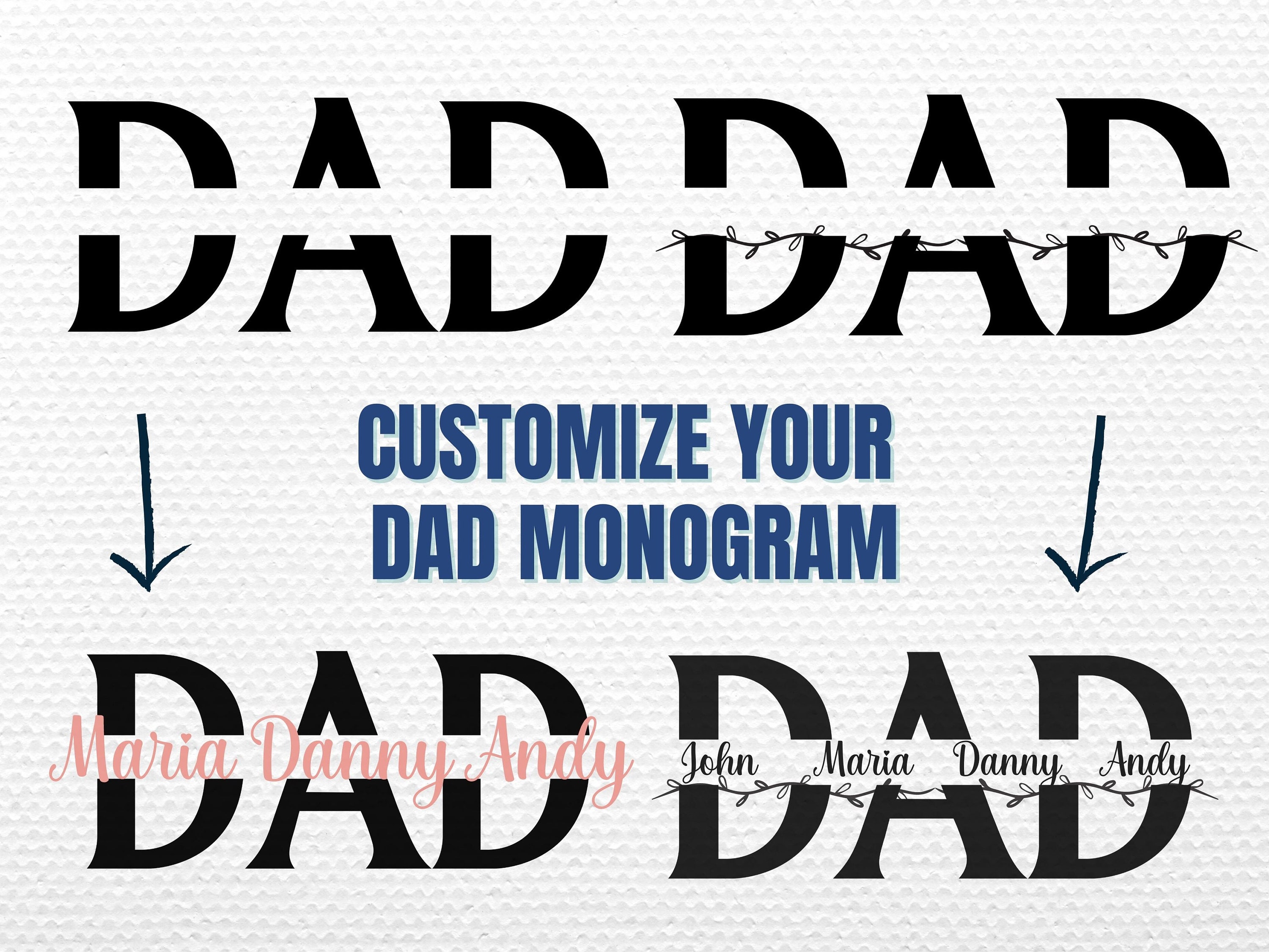 Dad Monogram SVG, Father's Day Shirt Printable, Father's Day Monogram ...