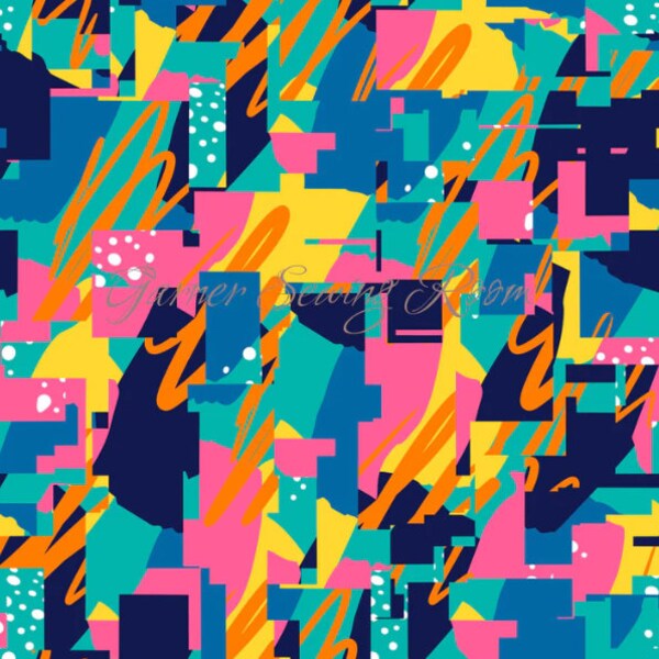 Retro Print Fabric - Etsy