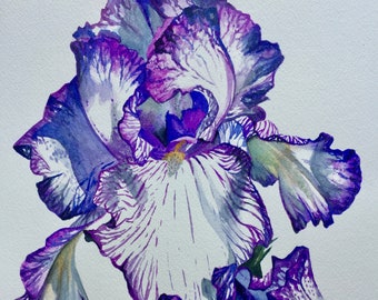 Iris painting | Etsy