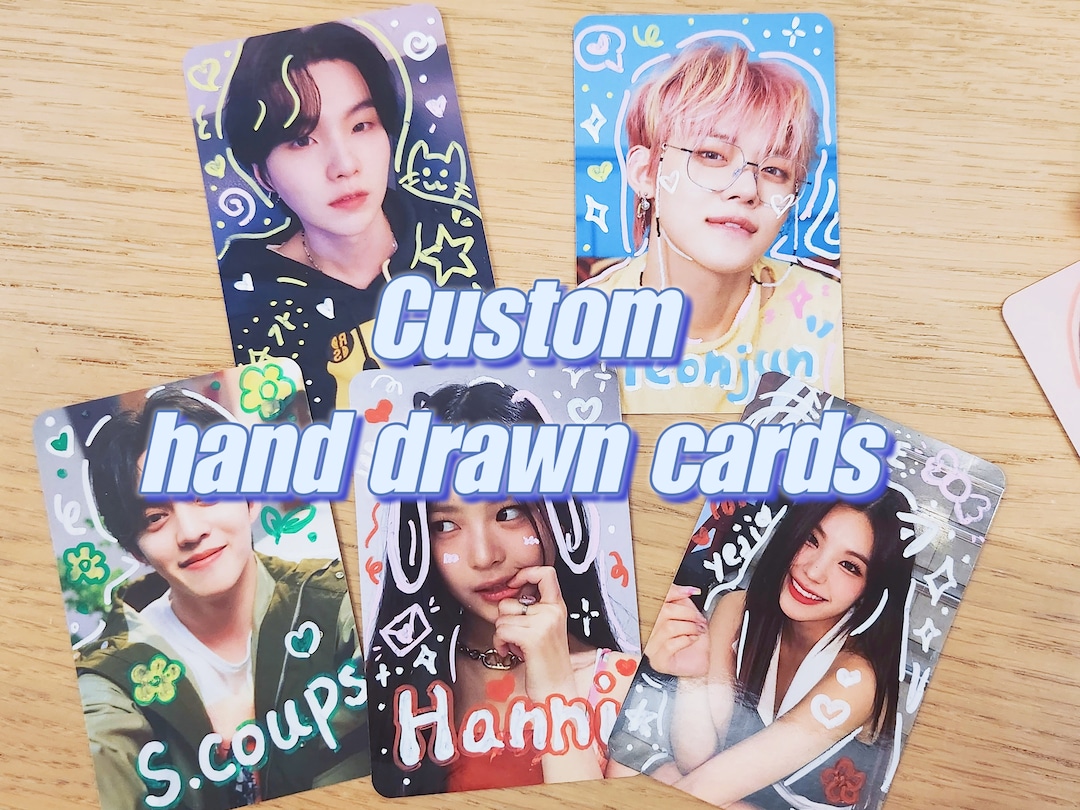 New Customized Hand Drawn Kpop Photocard Print, Kpop Doodle DIY Cards ...